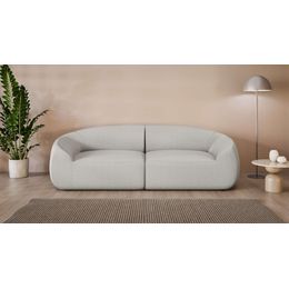 Big-Sofa "YANI, Designersofa, organische Form, Ma&szlig;e B/T/H: 240/64/81 cm", beige, B:240cm H:81cm T:100cm, 100% Polyester, LeGer Home by Lena Gercke, Sofas, Big-Sofa, mit Wellenunterfederung, auch in Boucl&eacute;, passend zur Serie