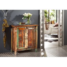 Kommode Altholz 80x42x88 mehrfarbig lackiert FABLE #02