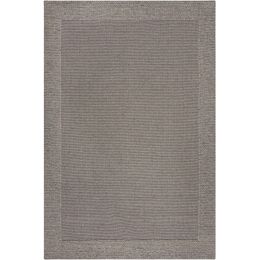 Teppich FLAIR RUGS "Rue", grau, B:120cm H:10mm L:170cm, Kunstfaser, Wolle, Teppiche, aus einem Wollmischgewebe, handgearbeitet