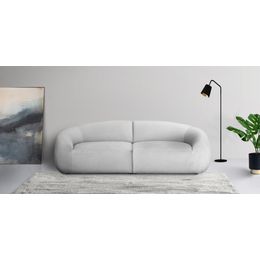 Big-Sofa "YANI, Designersofa, organische Form, Ma&szlig;e B/T/H: 240/64/81 cm", grau (hellgrau), B:240cm H:81cm T:100cm, 100% Polyester, LeGer Home by Lena Gercke, Sofas, Big-Sofa, mit Wellenunterfederung, auch in Boucl&eacute;, passend zur Serie