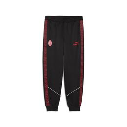 Sporthose Puma "AC Milan KING Anthem Hose Herren", Damen, Gr. M, Normalgr&ouml;&szlig;en, rot (schwarz for all time rot), Obermaterial: 37% Baumwolle, 63% Polyester; Taschenfutter: 100% Polyester; Rippe: 7% Elasthan, 93% Polyester; Besatz: 100% Polyester, unifarben, slim fit, Hosen Sporthose