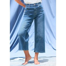 Lascana Damen 7/8-Jeans, blue washed, Größe 34