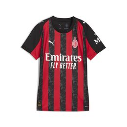 Trainingsshirt Puma "AC Milan 25/26 Heimtrikot Damen", Damen, Gr. M, schwarz (for all time rot schwarz), Obermaterial: 100% Polyester; Rippe: 100% Polyester, regular fit, Rundhals, Shirts