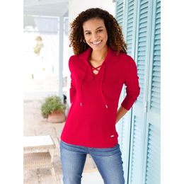 Strickpullover Casual Looks "Pullover", Damen, Gr. 36, rot, 50% Viskose, 28% Polyester, 22% Polyamid, unifarben, Pullover