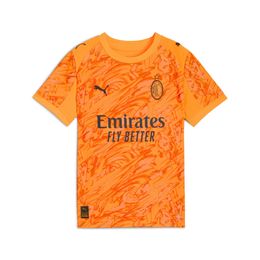 Trainingsshirt Puma "AC Milan 25/26 Torwartrikot Jugendliche", Mädchen, Gr. 164, orange (heat fire schwarz orange), Obermaterial: 100% Polyester; Rippe: 100% Polyester, bedruckt, regular fit, Rundhals, Shirts