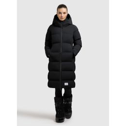 Steppmantel Khujo "FINNIE3", Damen, Gr. L, schwarz, 100% Nylon, unifarben, eingesetzt elastischer Bund mit Windstopper, M&auml;ntel Steppmantel