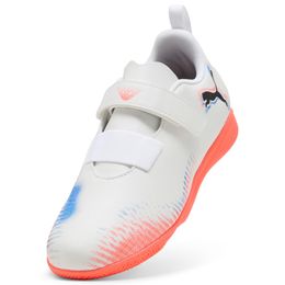Fußballschuh Puma "FUTURE 8 PLAY V IT JR", Gr. 35, weiß (Puma weiß, Puma schwarz, glowing rot), Synthetik, Schuhe