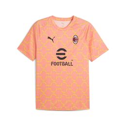 Trainingsshirt Puma "AC Milan Aufwärmtrikot Herren", Herren, Gr. S, gelb (pink fruit sunny gelb), Obermaterial: 100% Polyester, slim fit, Rundhals, Shirts