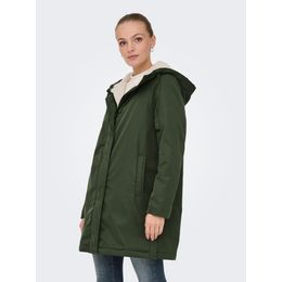 Wintermantel Only "ONLFELINA LIFE PARKA OTW NC", Damen, Gr. M, grün (kalamata), Web, Obermaterial: 100% Polyester, unifarben, regular fit, hoch geschlossener Ausschnitt, Mäntel