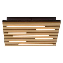 Paul Neuhaus Deckenleuchte »Akustik« - 30x30x5cm - schwarz - Eisen / Echtholzfurnier / Filz