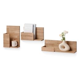 Tchibo - 3er-Regal-Set aus Massivholz - 1x15x50cm - naturfarben - Holz