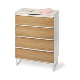 Tchibo - Kommode »Leeg« mit 4 Schubladen und Spiegel - 80x40x107,6cm - hellgrau - Holz / Stahl