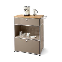 Tchibo - Kaffee-Kommode Metall »Cn3« mit 2 Schubladen - 89x52,5x102cm - hellbraun - Stahl / Aluminium / Kunststoff