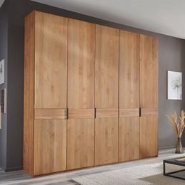 Pharao24.de Kleiderschrank Holzschrank in Erlefarben teilmassiv