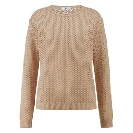 Peter Hahn - Rundhals-Pullover, braun, Gr. 48 / XL - Wolle