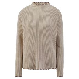 Peter Hahn - Pullover mit Stehkragen, beige, Gr. 38 / S - Baumwolle