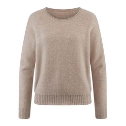 Peter Hahn - Rundhals-Pullover, beige, Gr. 42 / M - Schurwolle