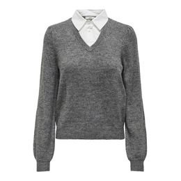 Jacqueline de Yong JDY Pullover 'DREA' Damen Gr&ouml;&szlig;e XS dunkelgrau / wei&szlig;