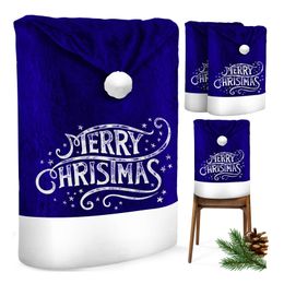 Kesser® Premium Weihnachtsstuhlüberzug Set Stuhlhussen für Weihnachten Nikolausmütze Stuhlbezug Husse Weihnachtsdeko für Stühle Überzieher - Stuhlabdeckung im weihnachtlichen Design