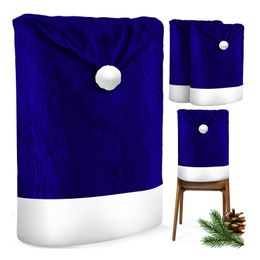 Kesser® Premium Weihnachtsstuhlüberzug Set Stuhlhussen für Weihnachten Nikolausmütze Stuhlbezug Husse Weihnachtsdeko für Stühle Überzieher - Stuhlabdeckung im weihnachtlichen Design