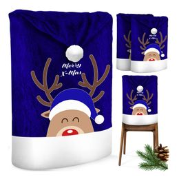 Kesser® Premium Weihnachtsstuhlüberzug Set Stuhlhussen für Weihnachten Nikolausmütze Stuhlbezug Husse Weihnachtsdeko für Stühle Überzieher - Stuhlabdeckung im weihnachtlichen Design
