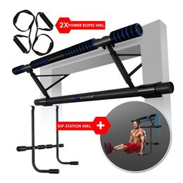 Kesser® 4in1 Premium Klimmzugstange inkl. DIP-Station & Power Ropes , klappbare Türreck, sichere Türrahmen einhängen, Montage zu Hause ohne Schrauben , Pull Up Bar