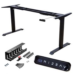 ALBATROS Schreibtisch-Gestell Lift S5B + Kabelkanal, Schwarz, 2X Motoren, elektrisch höhenverstellbar mit Memory-Funktion, Kollisionsschutz und Soft-Start/Stop