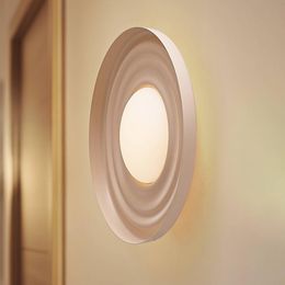 LINDBY LED-Wandleuchte Waves, beige, Ø 43 cm, Metall