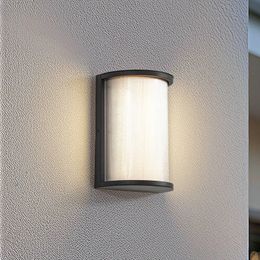 LINDBY LED-Au&szlig;enwandleuchte Calvik, schwarz, geriffelt, IP44