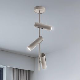 Sigma Deckenspot Leda 3, taupe, 3-flammig, Stahl, GU10, Höhe 76 cm