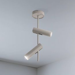 Sigma Deckenspot Leda 2, taupe, 2-flammig, Stahl, GU10, Höhe 55 cm