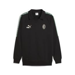 Sweatshirt Puma "AC Milan KING Drill Top Herren", Herren, Gr. S, weiß (schwarz alpine snow weiß), Obermaterial: 32% Polyester, 68% Baumwolle; Rippe: 97% Baumwolle, 3% Elasthan; Besatz: 100% Polyester, normal, Sweatshirts