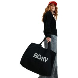 Strandtasche Roxy "Go For It", Damen, grau (anthrazit), Baumwolle, Taschen