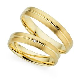 Phoenix Trauring PH&Ouml;NIX "Schmuck Partnerring Ehering Verlobungsring Freundschaftsring" Gr. 52, gelbgoldfarben, Fingerringe, Damen, 52, ohne Brillant, Silber 925 (Sterlingsilber), 4mm, Trauring, Made in Germany - wahlweise mit oder ohne Brillant
