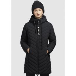 Steppmantel Khujo "ATINE", Damen, Gr. M (38), schwarz, Steppware, Obermaterial: 45% Baumwolle, 38% Polyester, 17% Nylon. Futter: 100% Polyester. Wattierung: 100% Polyester, unifarben, ca. Mitte Oberschenkel, Mäntel