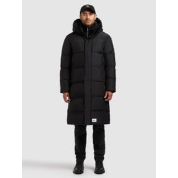 Steppmantel Khujo "STIG", Herren, Gr. L, schwarz, 100% Polyester, unifarben, eingesetzt gerader Abschluss mit innenliegendem Gummizug, Mäntel