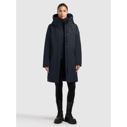 Kurzmantel Khujo "WEDELIA WITH INNER JACKET", Damen, Gr. S, port blau, 55% Baumwolle, 45% Polyester, unifarben, eingesetzt Rippstrickb&uuml;ndchen mit Windstopper, M&auml;ntel Kurzmantel