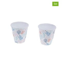 Amadeus 2er-Set: Becher ''Isao'' in Weiß/ Blau - (H)8,9 x Ø 9 cm - 12% | Gedeckter-tisch