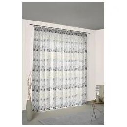 Vorhang WIRTH "Berlare" Gr. 2, grau (hellgrau), B:132cm H:175cm, Jacquard, Baumwolle, Polyester, Gardinen