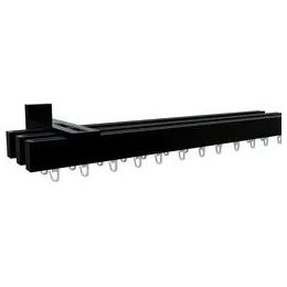 Gardinenstange Indeko "Bern", schwarz, L:110cm, Aluminium, Gardinenstangen, Innenlauf Komplett-Set inkl. Gleitern und Montagematerial