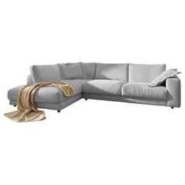 Ecksofa Places of Style "Enisa XXL B/T/H: 325/224/85 cm L-Form", grau (hellgrau), B:325cm, Cord (88% Polyester / 12% Polyacryl), Sofas, Kuschelig, gemütlich, in 5 Farben, Bezug in Cord, mit 2 Zierkissen