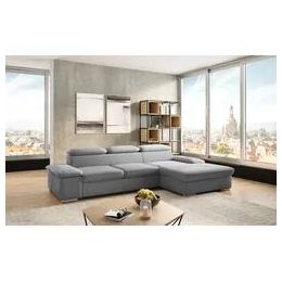 Sit & More Ecksofa SIT & MORE "Valantine L-Form, B: 286 cm", grau, B:286cm H:73cm T:174cm, 100% Polyester, Sofas, mit Arm- & Kopfteilverstellung, optional mit Bettfunktion