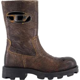 Diesel Stiefel - Dames Hammer Biker Boot Bruin - Gr. 39 (EU) - in Braun - f&uuml;r Damen