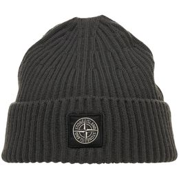 Stone Island Caps & M&uuml;tzen - Knit beanie with logopatch - Gr. ONE SIZE - in Beige - f&uuml;r Damen