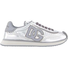 Dolce & Gabbana Dolce&Gabbana Low-Top Sneaker - Dames Cushion Sneaker Metallic - Gr. 38 (EU) - in Gunmetal - f&uuml;r Damen