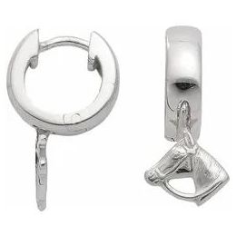 Paar Ohrhänger ADELIA ́S "1 Paar 925 Silber Ohrringe / Creolen Pferd Ø 10,9 mm", silber, Ohrringe, Damen, Damen, Silber 925 (Sterlingsilber), 925 Sterling Silber Silberschmuck für Damen