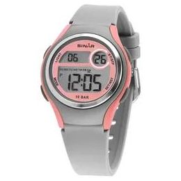 Chronograph SINAR, grau (hellgrau), Armbanduhren, Damen, Armbanduhr, Quarzuhr,Digitaluhr,Damen, Jugendliche,bis 10 bar wasserd.