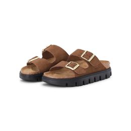 Birkenstock Low-Top Sneaker - Sandale Arizona Pap Chunky aus Veloursleder - Gr. 37 (EU) - in Braun - f&uuml;r Damen