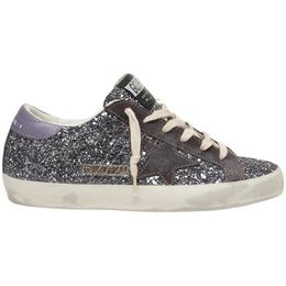 Golden Goose Deluxe Brand Golden Goose Low-Top Sneaker - Glitter Sneakers 'Super-Star' - Gr. 37 (EU) - in Beige - für Damen