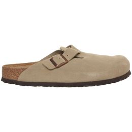 Birkenstock Slipper & Pantoletten - Suede clog 'Boston' - Gr. 43 (EU) - in Beige - für Damen